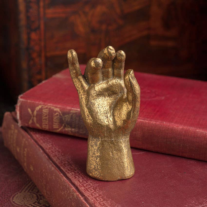 Small Gilded Hand Statue or Paperweight